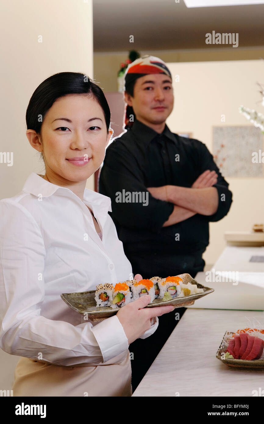Chef and waitress hi-res stock photography and images - Alamy