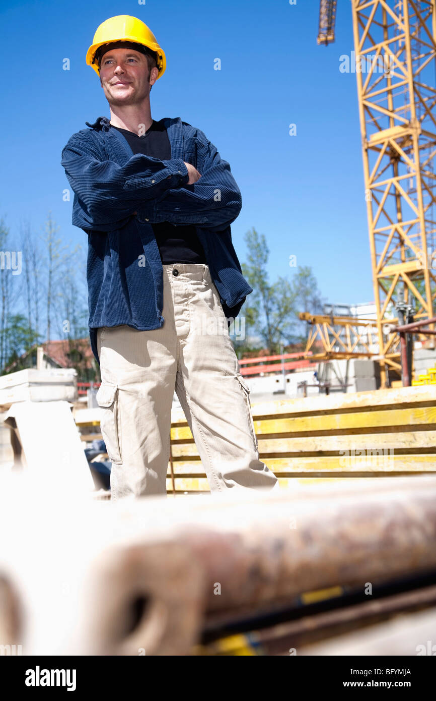 portrait of worker on construction site Stock Photo - Alamy