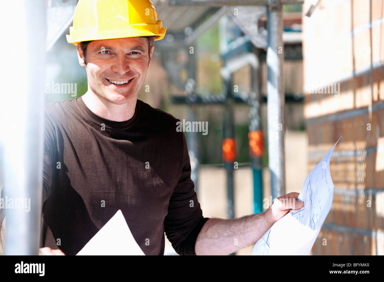 portrait of architect on construction site Stock Photo - Alamy