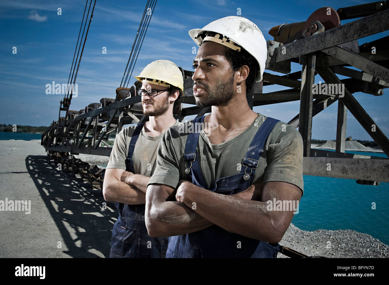 portrait of two workers Stock Photo - Alamy
