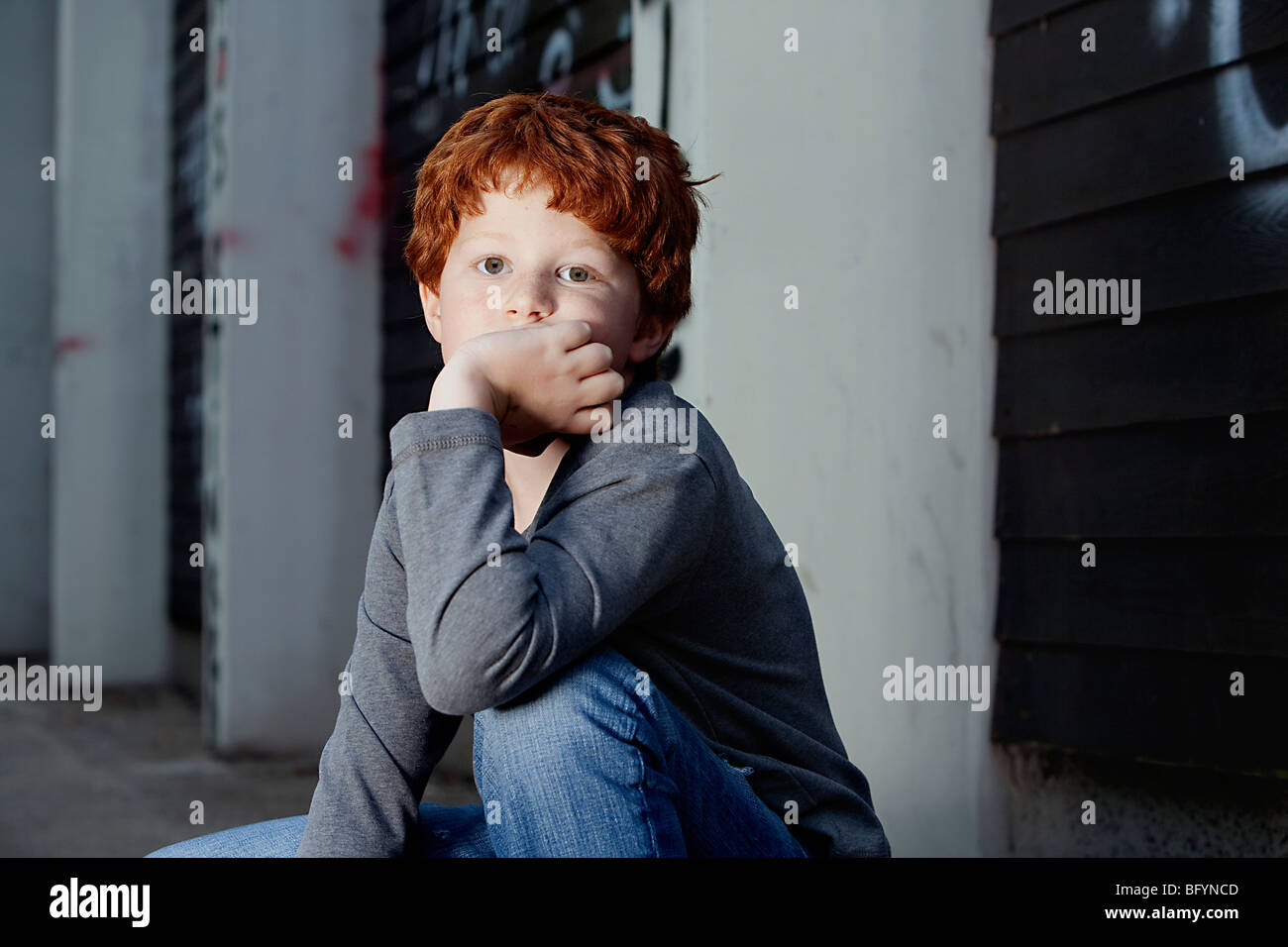 portrait of red haired boy Stock Photo - Alamy