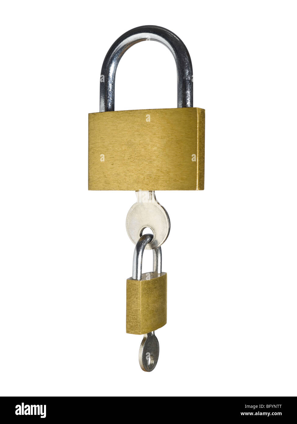 Padlock Unlocked By Key Cut Out Stock Images & Pictures - Alamy