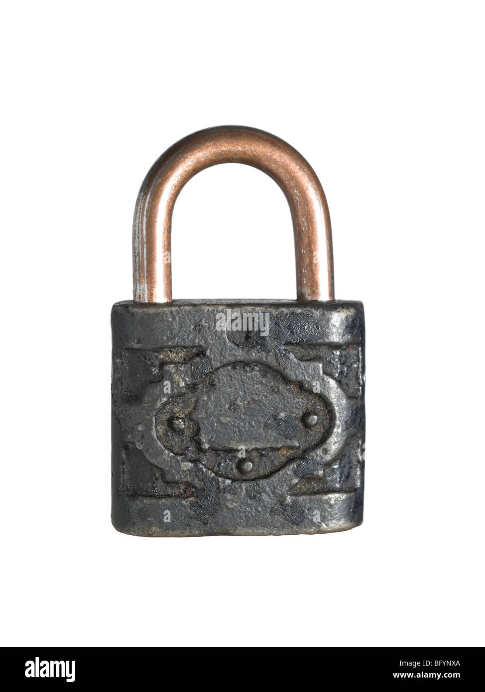 An old and rusty lock isolated on white background Stock Photo - Alamy