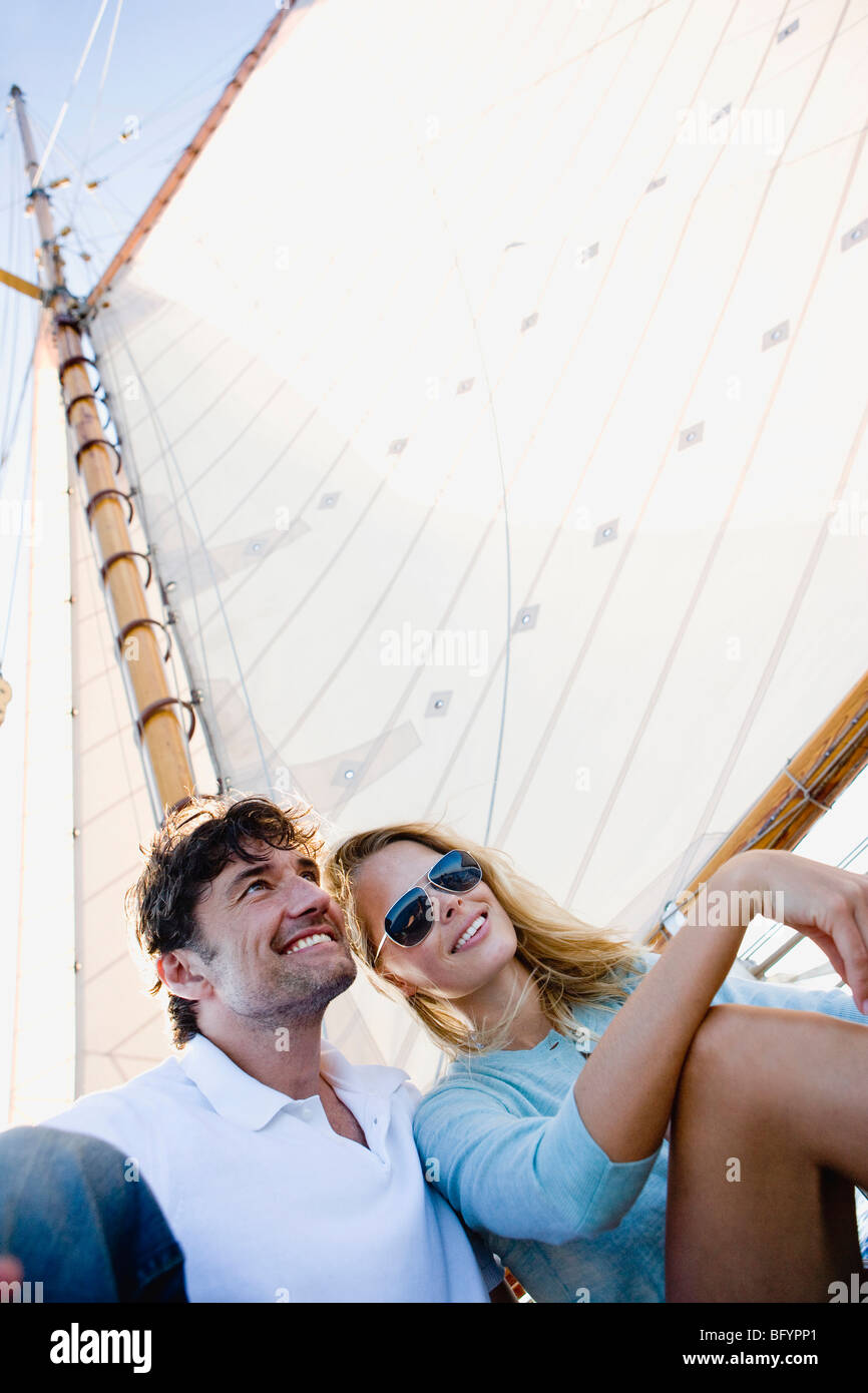Couple watching boat hi-res stock photography and images - Alamy