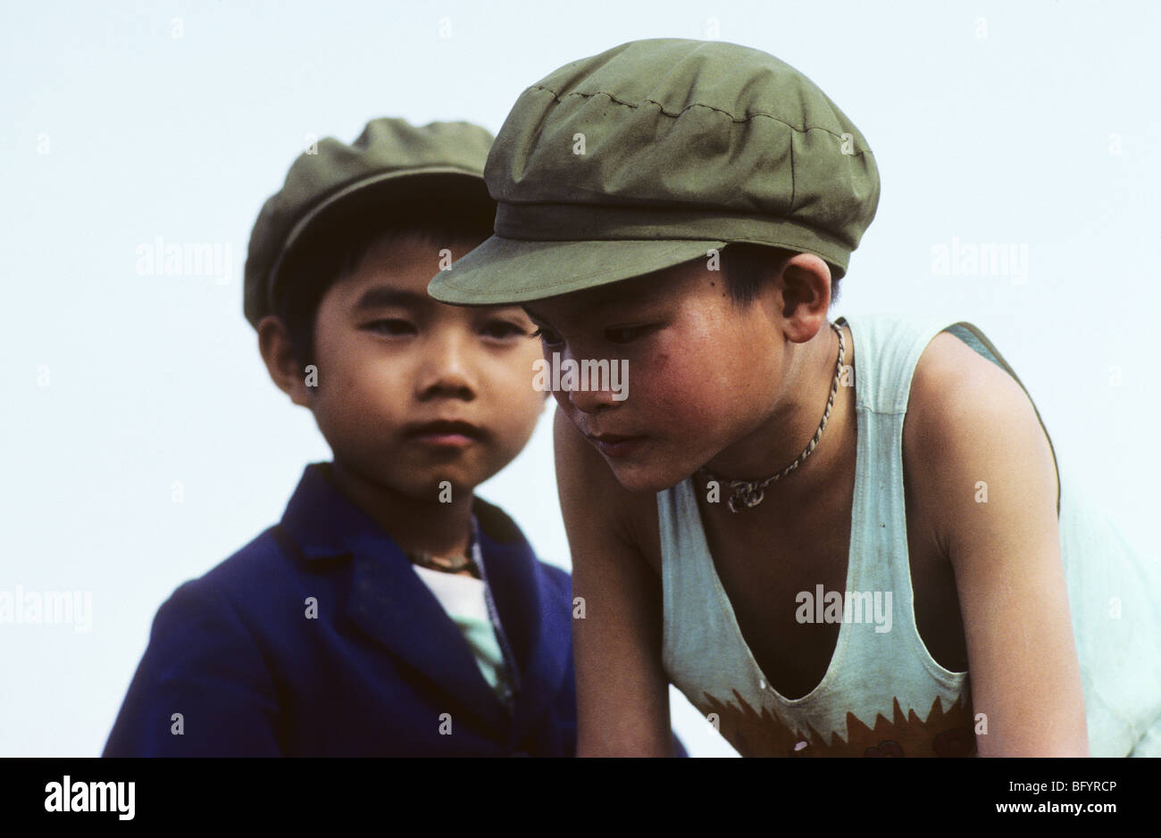 Portrait of two young Chinese boys Stock Photo - Alamy