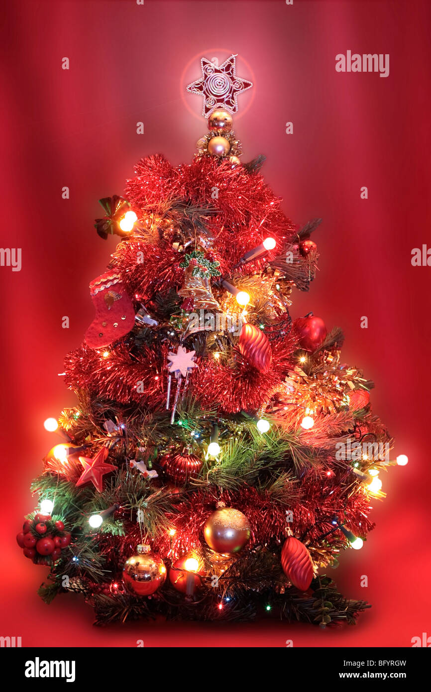 Christmas tree with soft focus background effect Stock Photo - Alamy