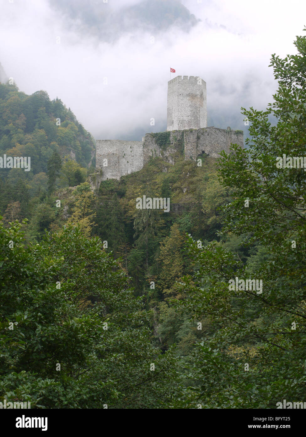 Turkey, Trabzon Province, fort covered in mist Stock Photo - Alamy