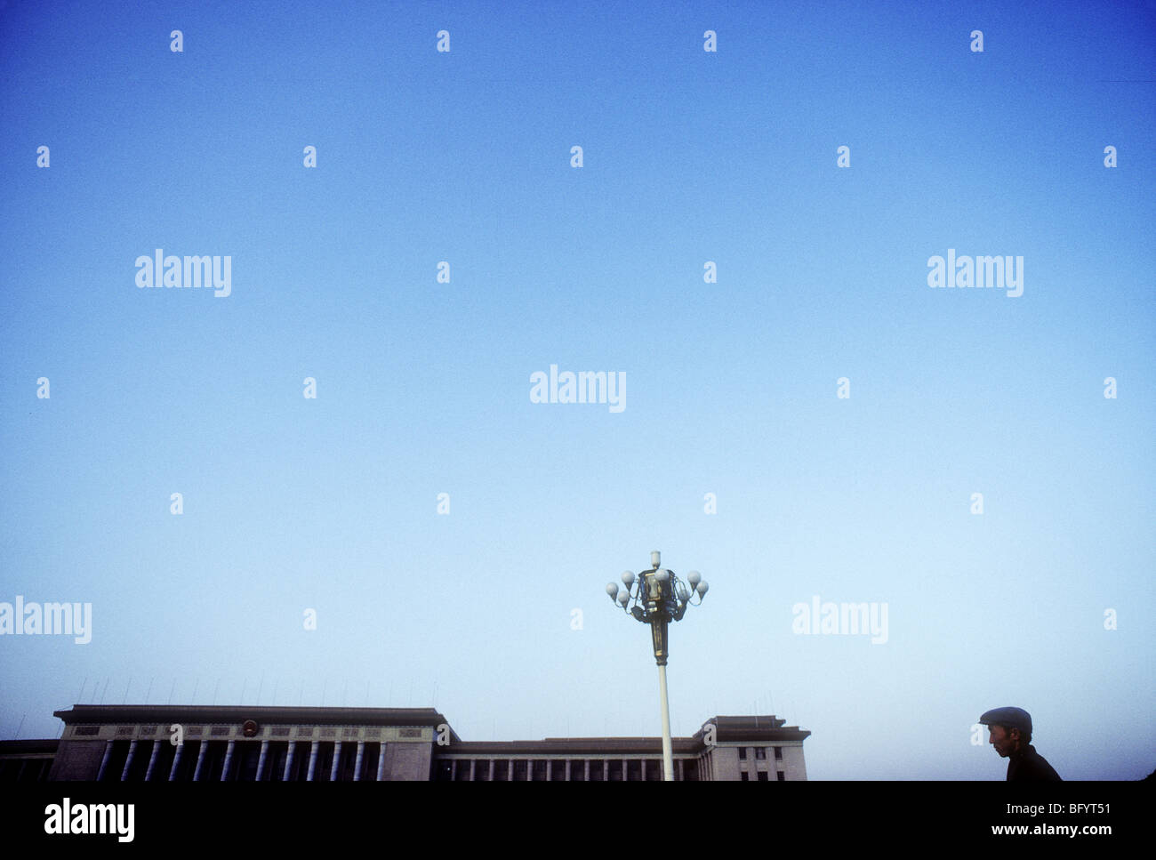 Chinese man and Great Hall of the People in Beijing, China Stock Photo ...
