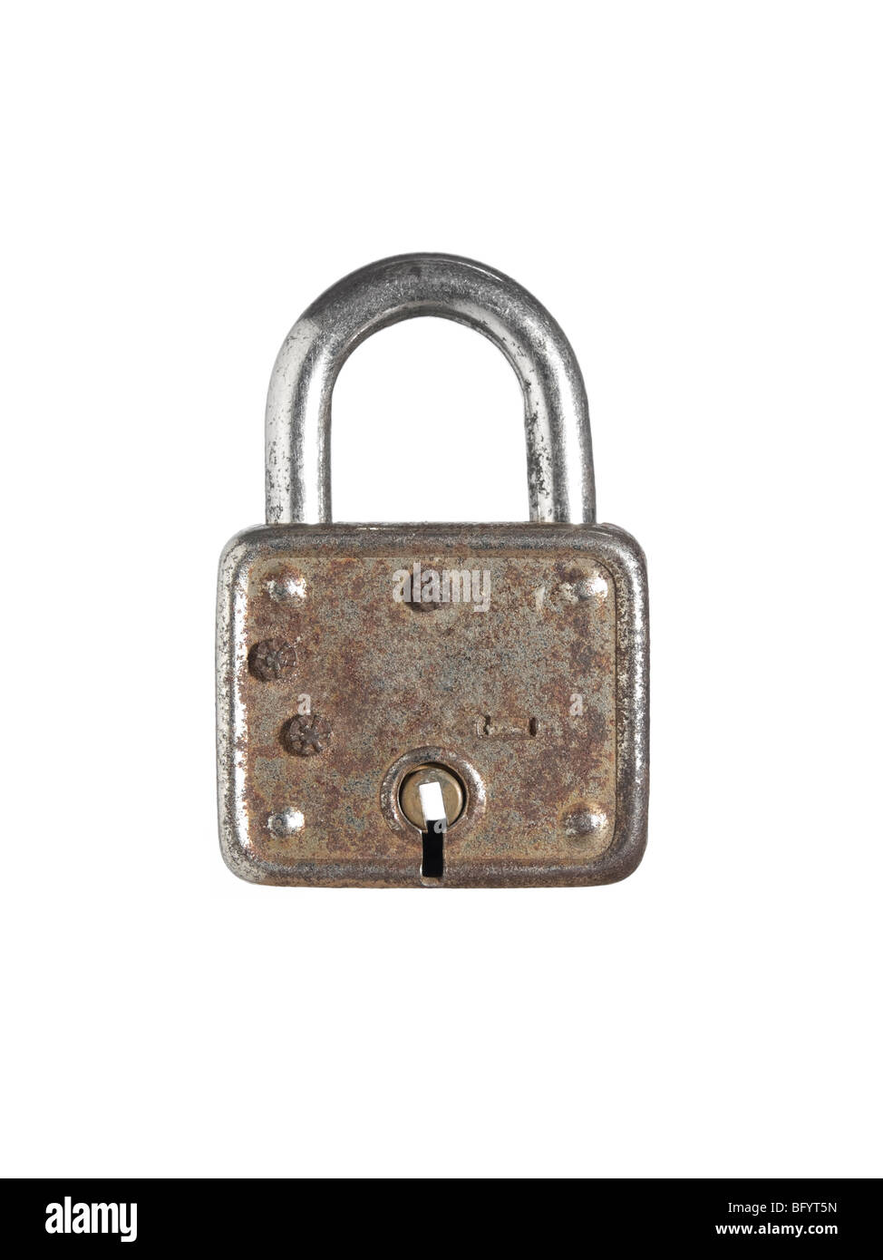 A closed lock isolated on white background Stock Photo - Alamy