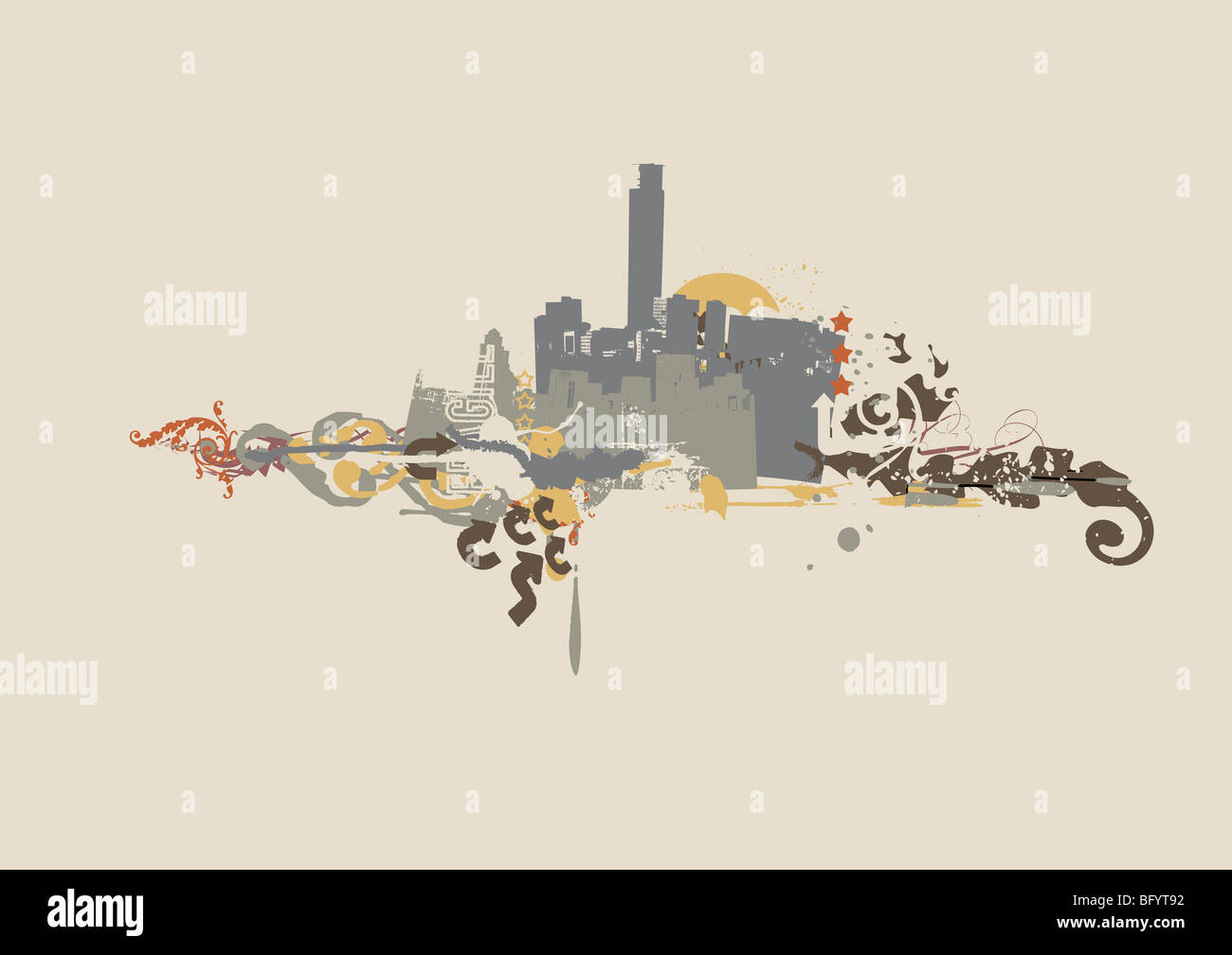 urban background. Grunge style. illustration Stock Photo - Alamy