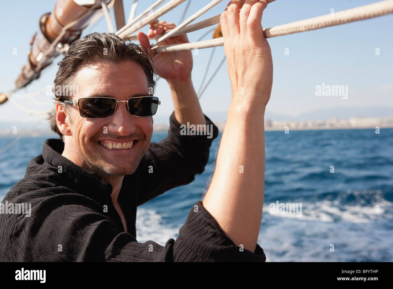 Close up man holding ropes hi-res stock photography and images - Alamy