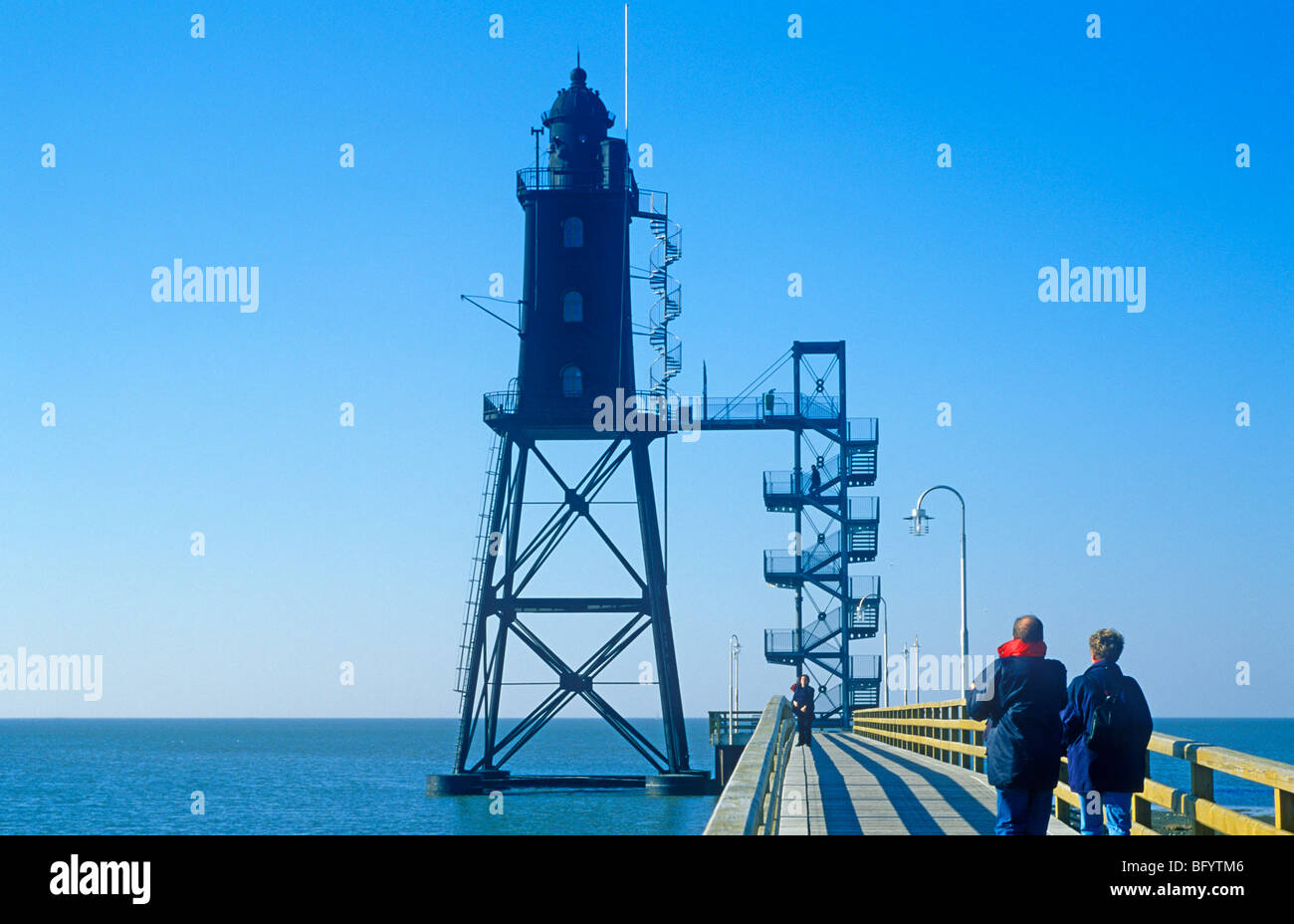 lighthouse at Dorum, North Sea Coast, Schleswig-Holstein, Germany Stock ...
