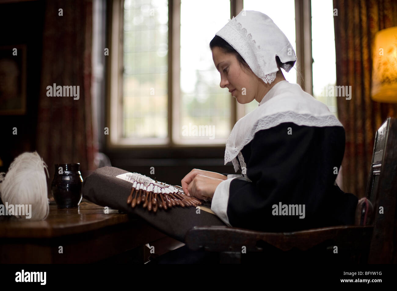 Portrayal of lace making in the late 17th to early 18th century in ...