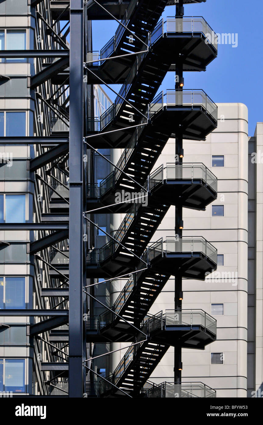 External fire escape on London office block Stock Photo - Alamy