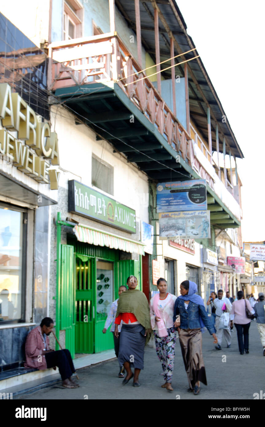 street scene, Haile Selassie Street, Piazza addis ababa ethiopia Stock ...