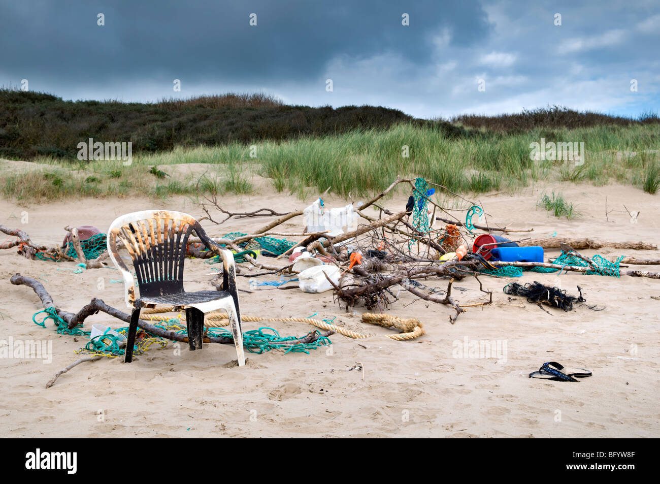 Plastic containers washed up on beach hi-res stock photography and ...