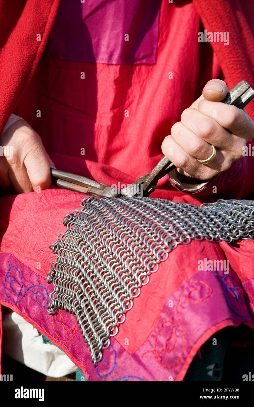 Chainmail (or mail) 'weaving' at Mannington Hall Living History Fayre ...