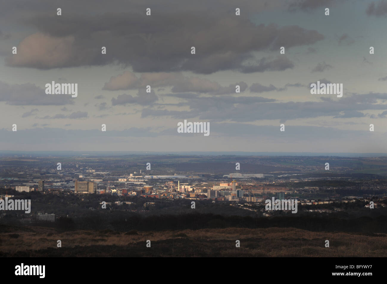View of Sheffield South Yorkshire from Ringinglow Stock Photo - Alamy