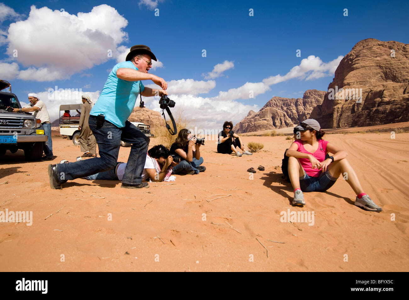 Photographers in action in Jordan Stock Photo - Alamy