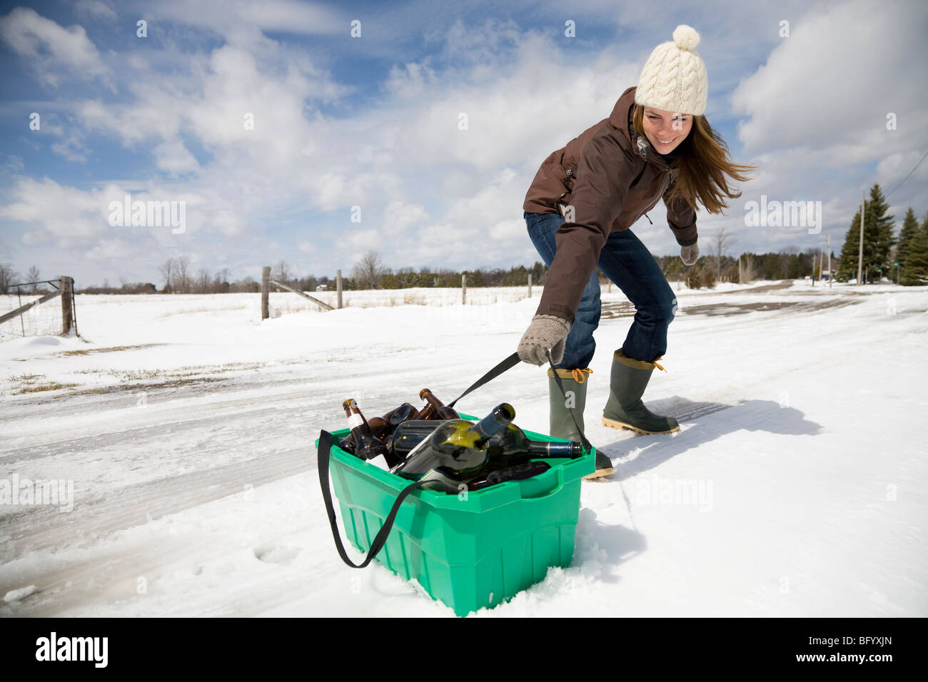 Dragging container hi-res stock photography and images - Alamy