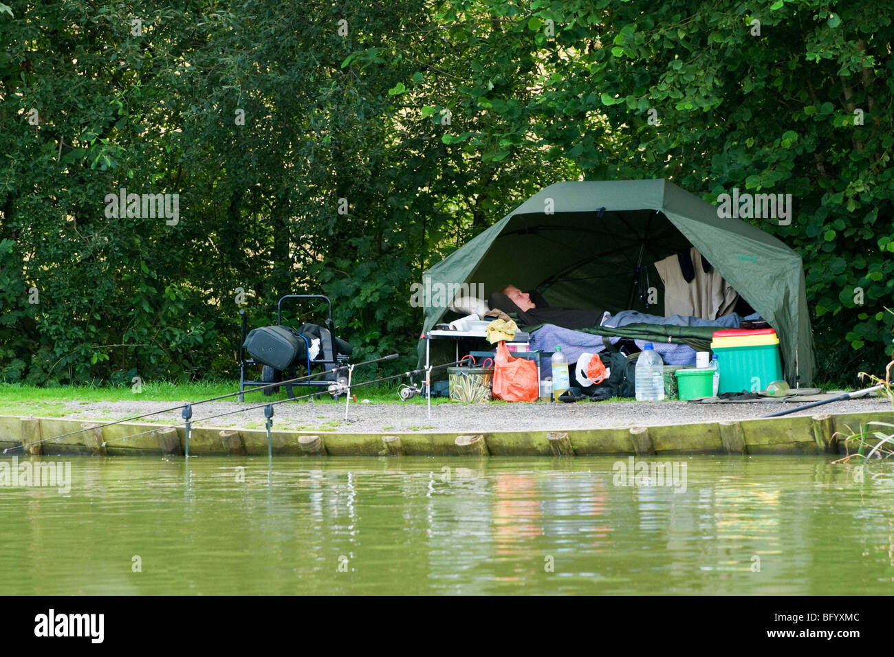 Fishing for large carp Stock Photo - Alamy