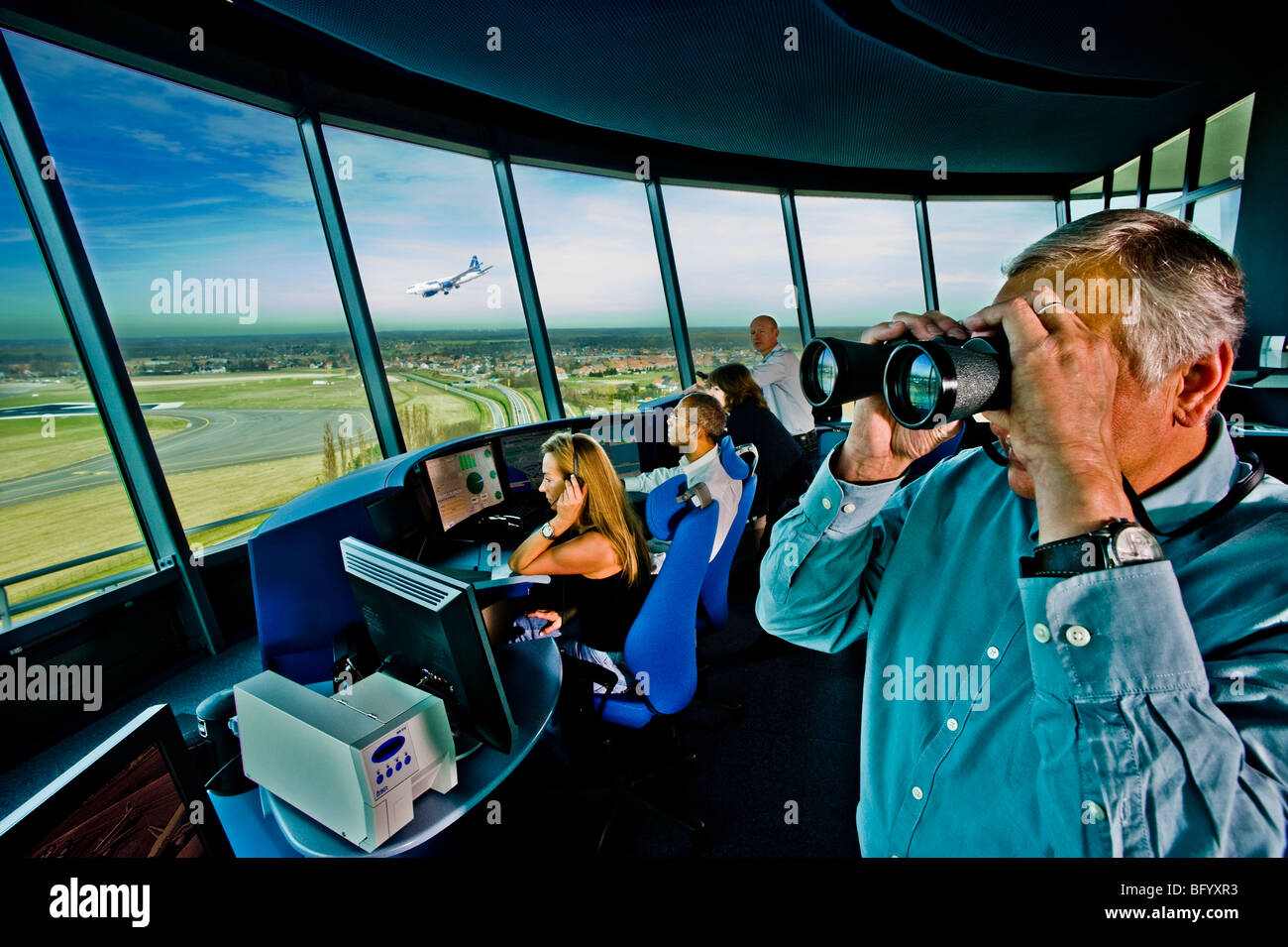 airport control tower Stock Photo - Alamy