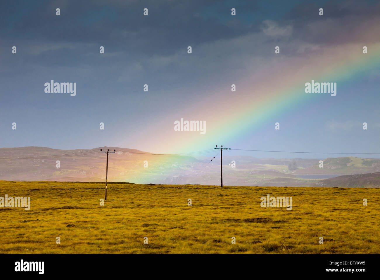 A rainbow near Coldbackie, Highland, Scotland Stock Photo - Alamy