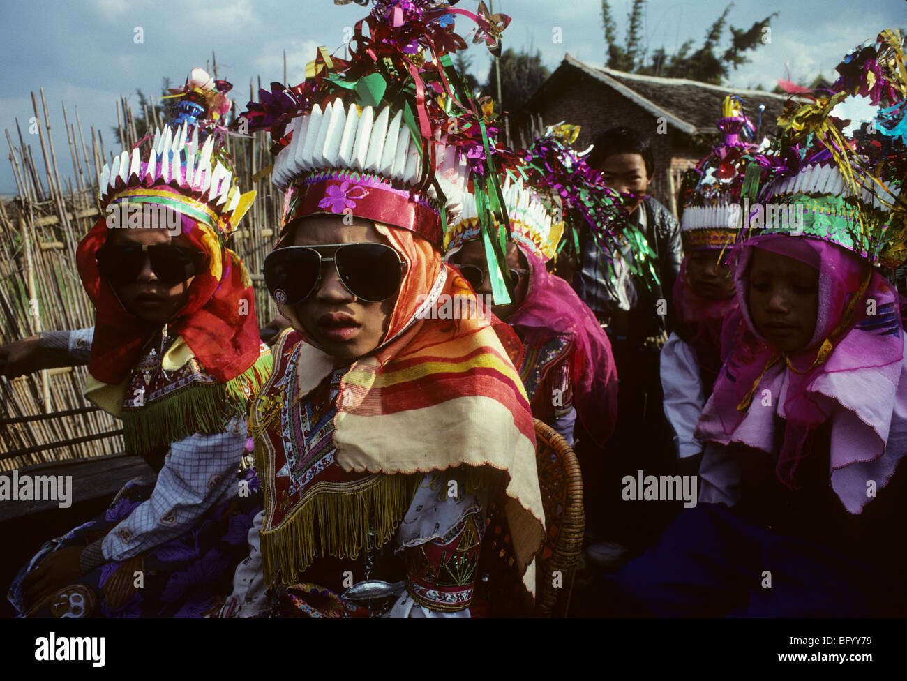 Young Buddhist monks celebrating in Menghai, Yunnan Province, China ...
