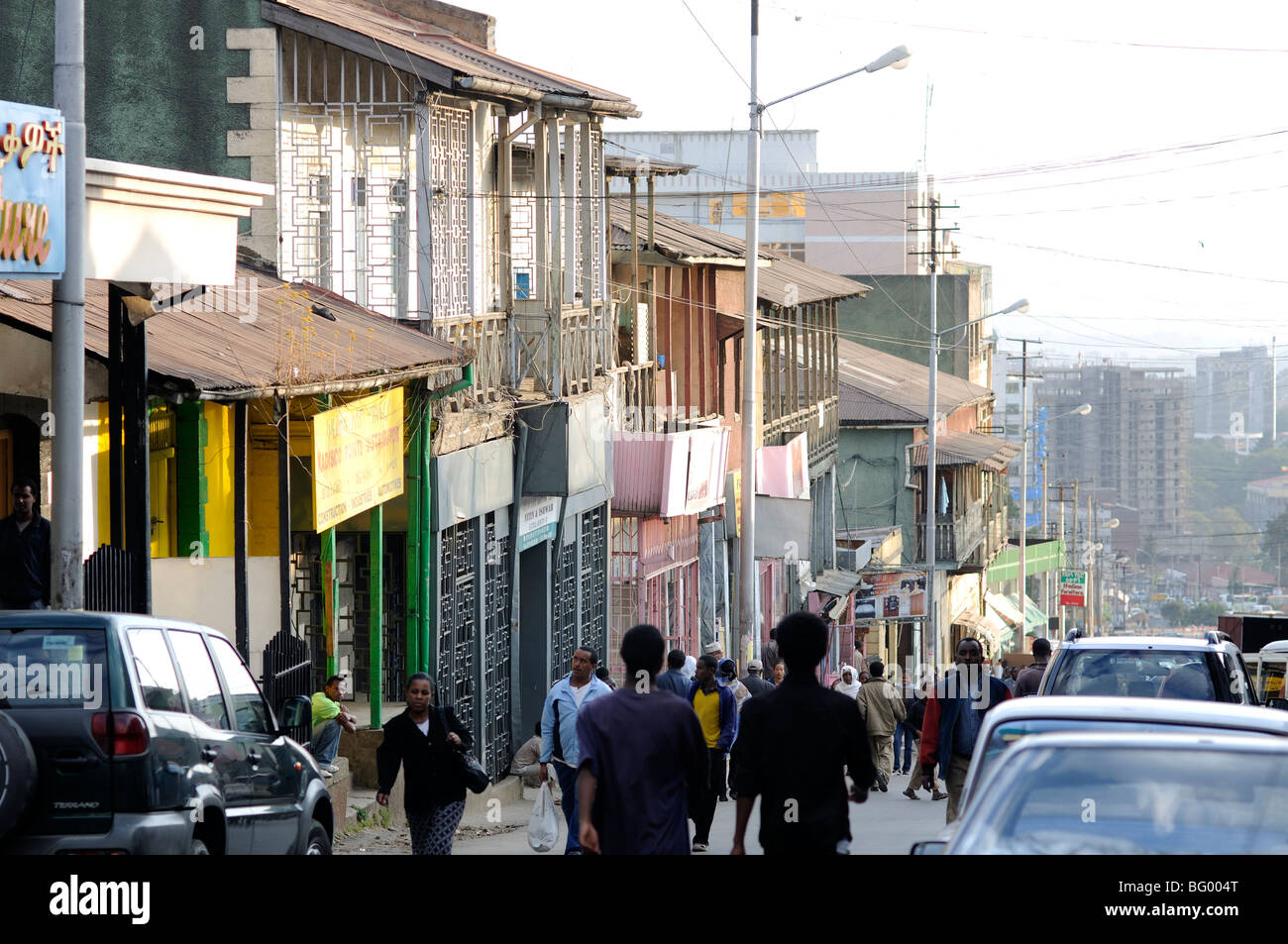 street scene with colonial style architecture, mahatma gandhi street ...