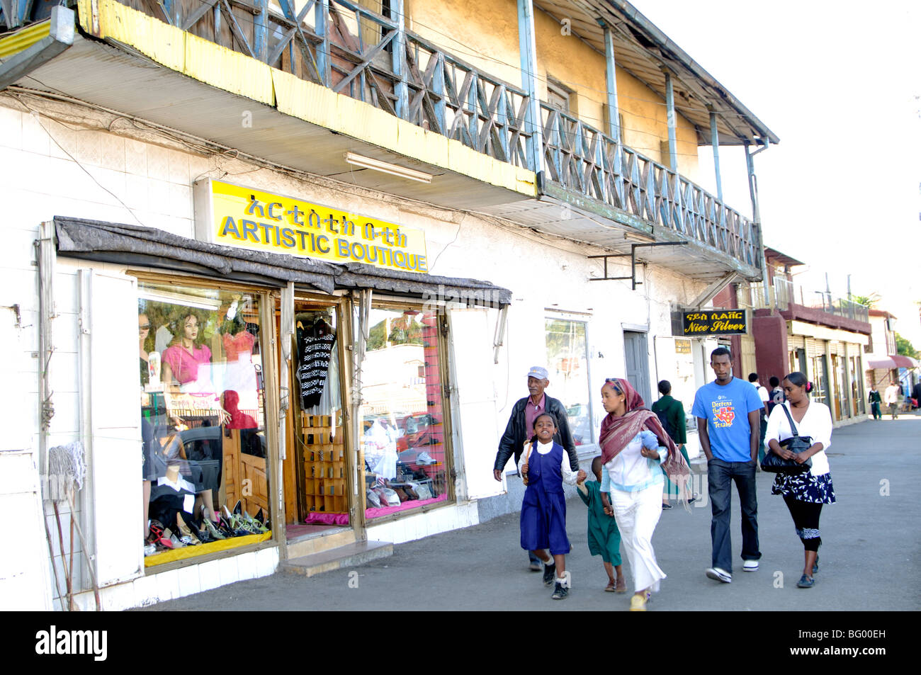 street scene, Haile Selassie Street, Piazza addis ababa ethiopia Stock ...