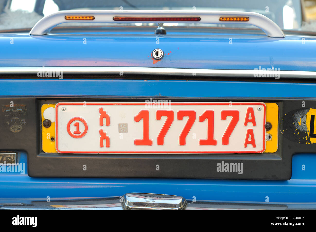 taxi number plate, Piazza addis ababa, ethiopia Stock Photo - Alamy
