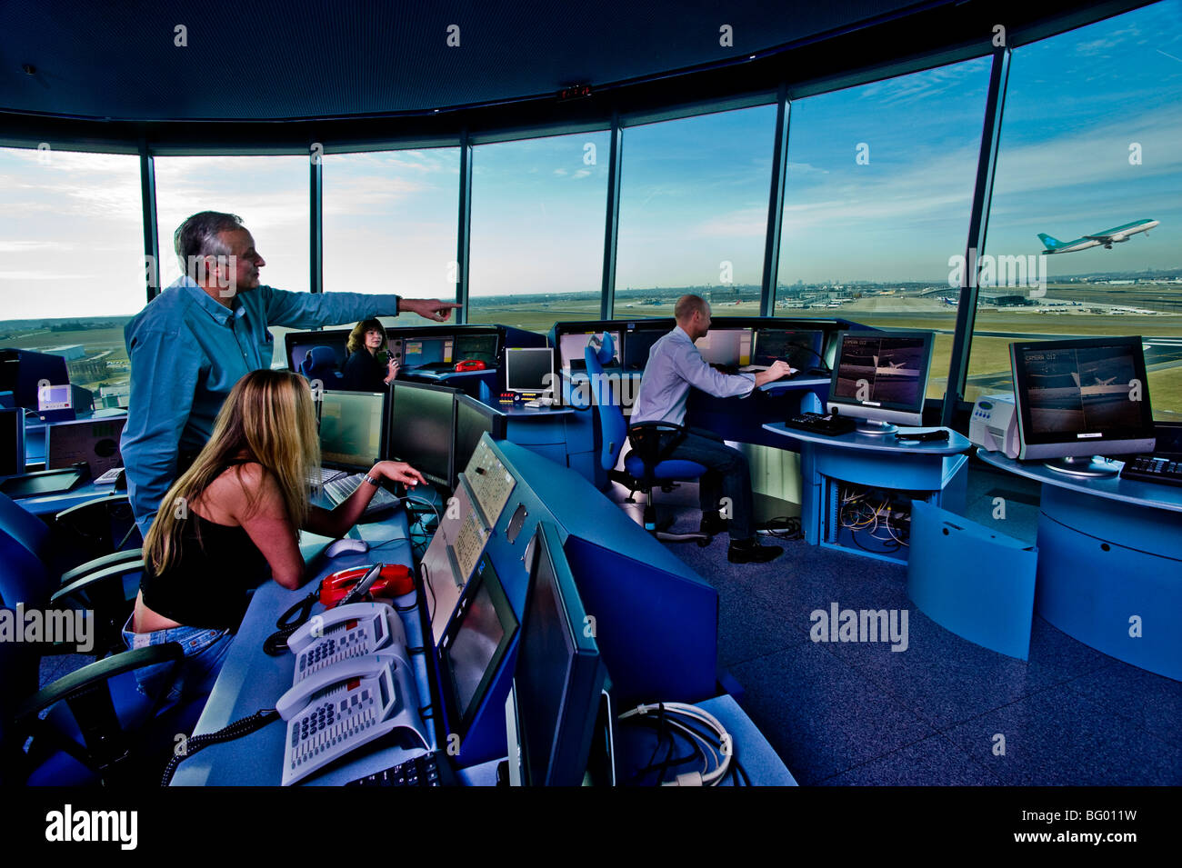 airport control tower Stock Photo - Alamy