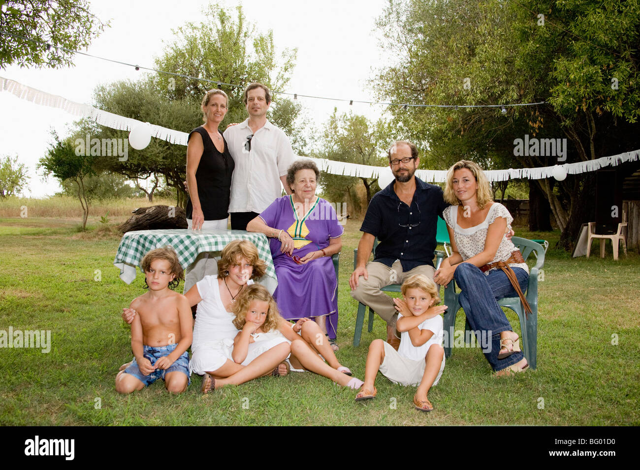 Multi generational family portrait Stock Photo - Alamy