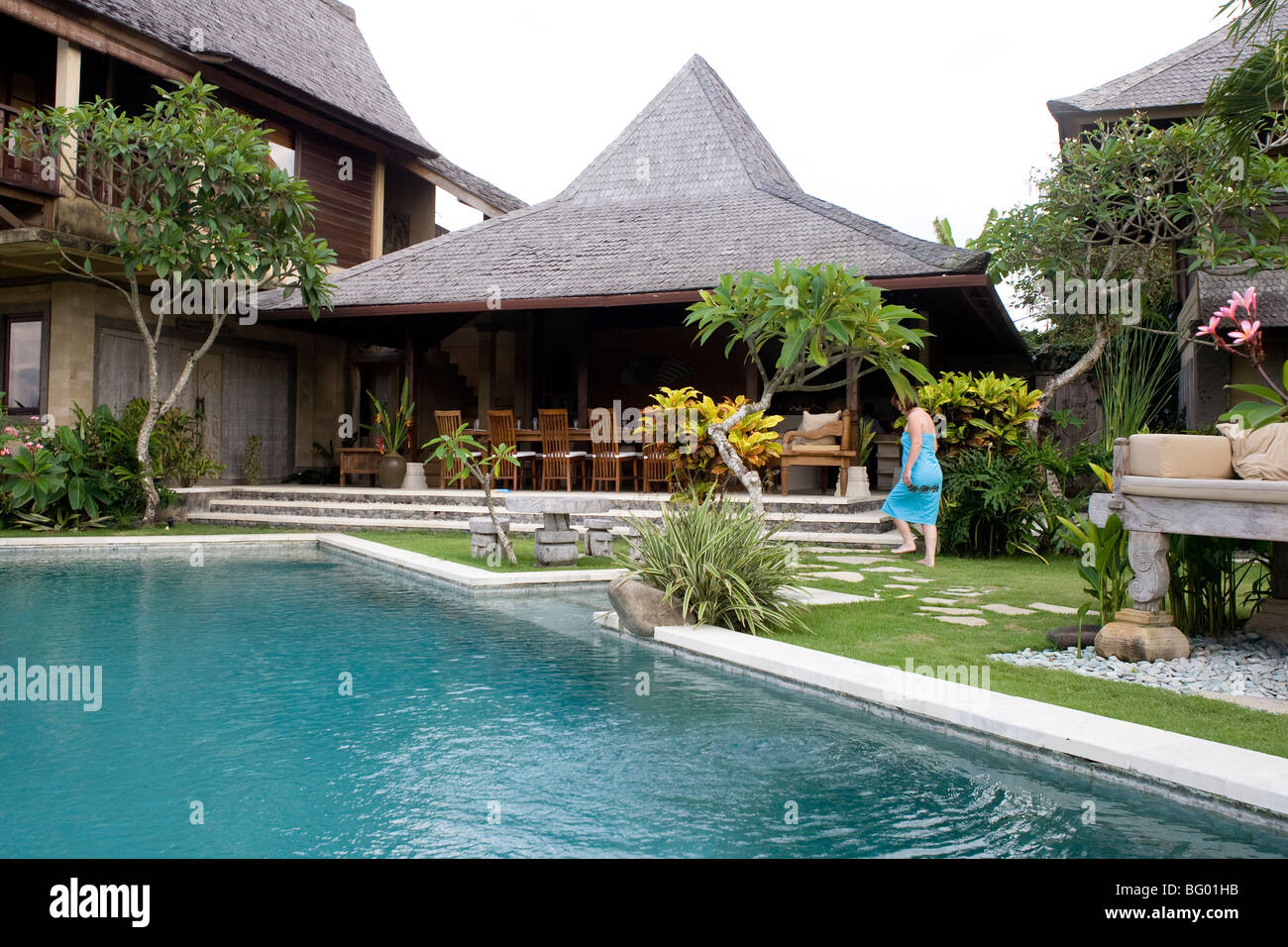 Swimming pool, Bunga Desa Villas, Bali Stock Photo - Alamy