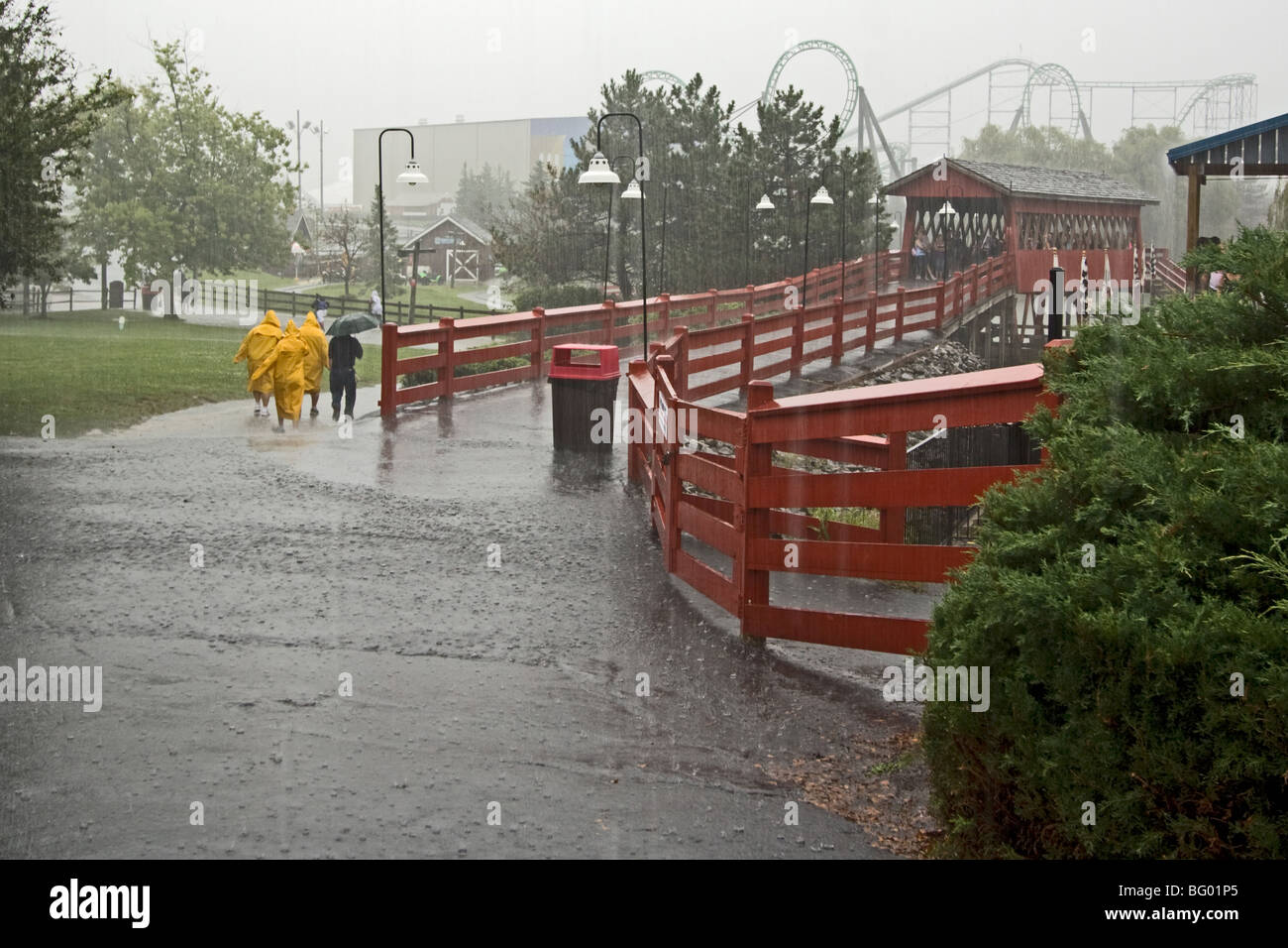 amusement park in rain Stock Photo - Alamy