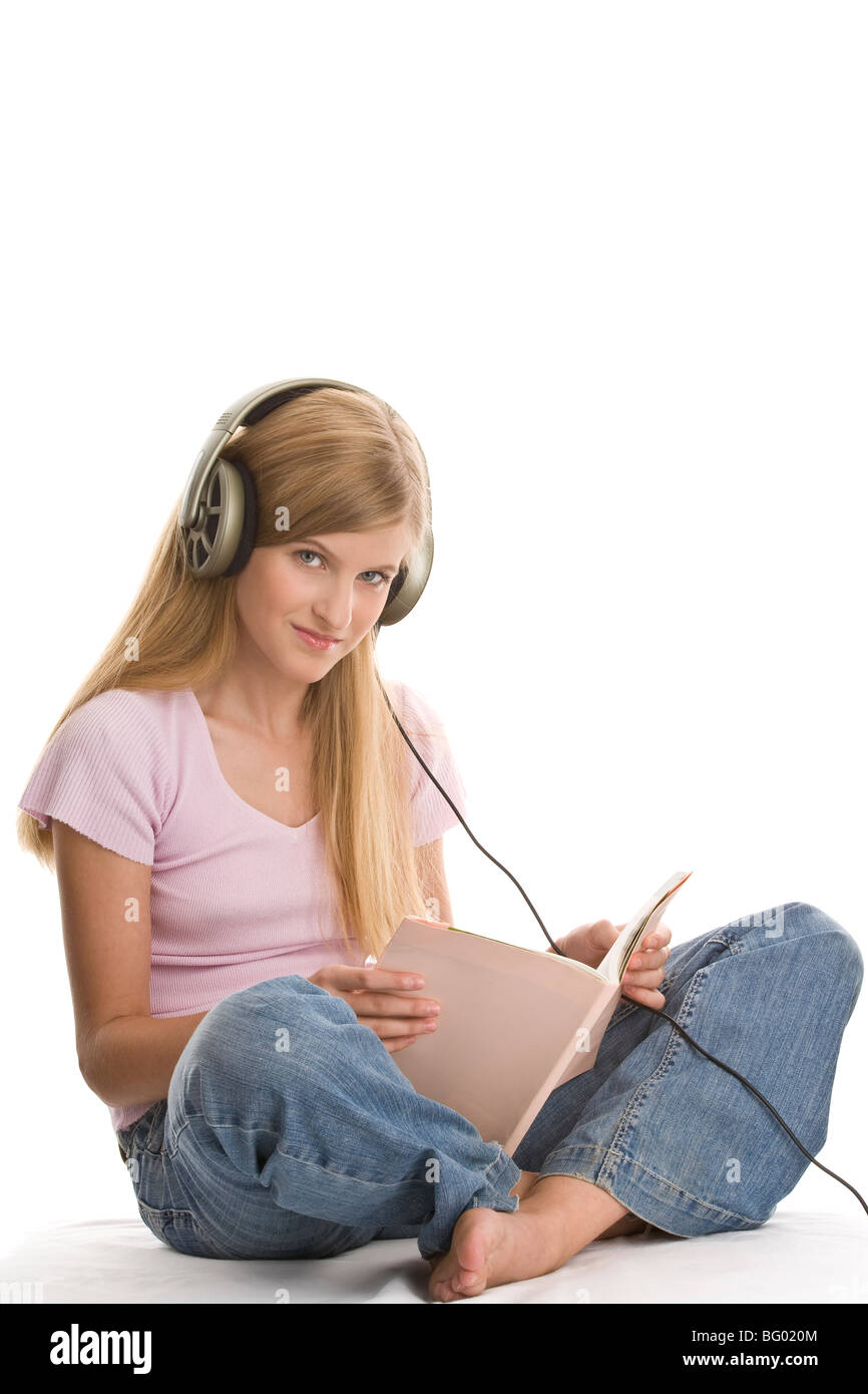 Girl Sitting Cross Legged Reading
