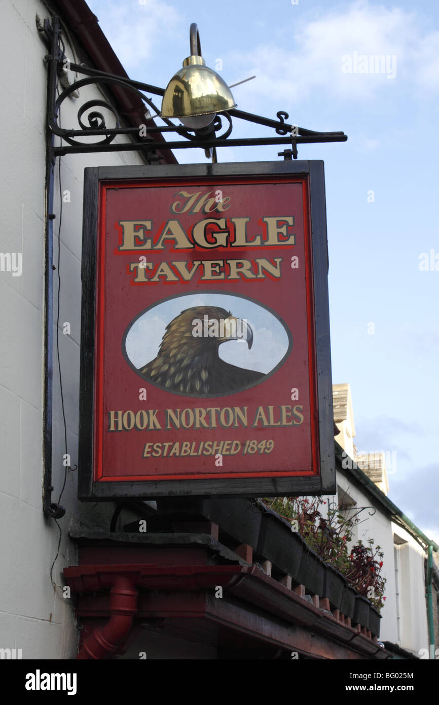 The Eagle Tavern pub sign Witney Oxfordshire Stock Photo - Alamy