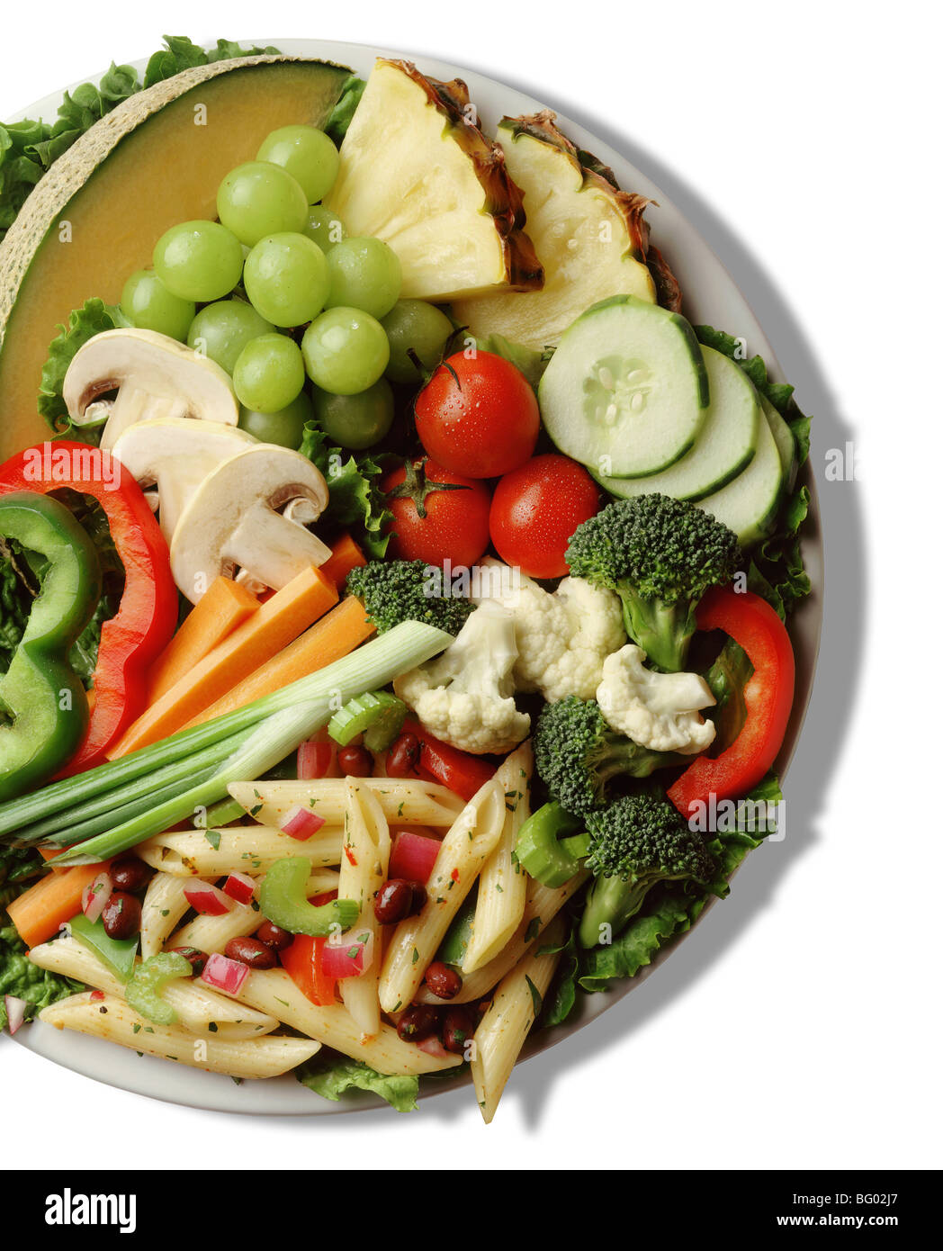 Salad bar plate on white Stock Photo - Alamy