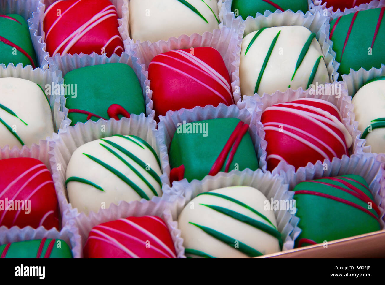 Colorful holiday candy in gift box, studio shot Stock Photo - Alamy