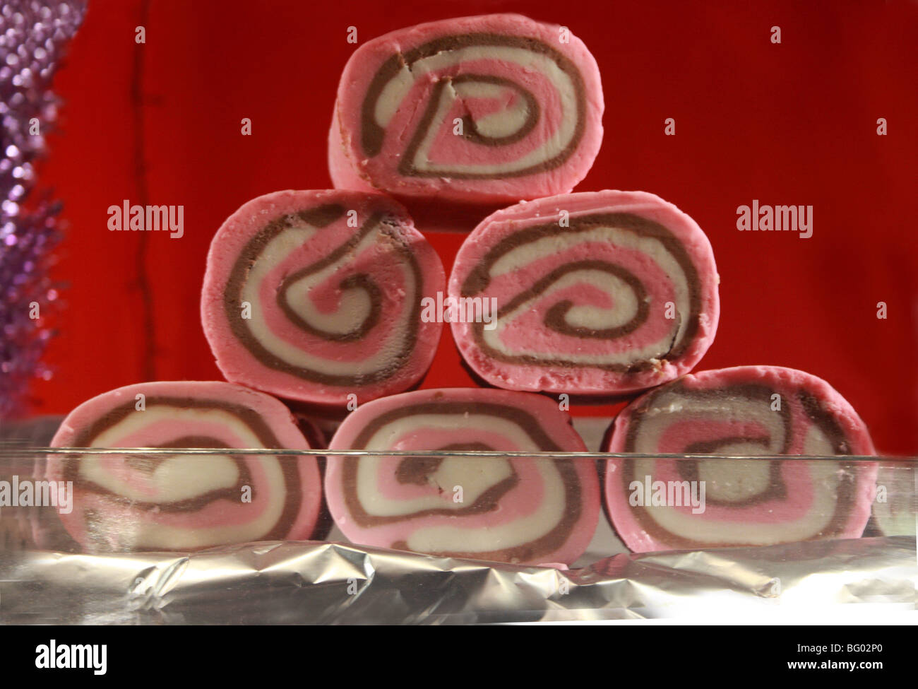 Swiss roll nougat fudge Stock Photo - Alamy