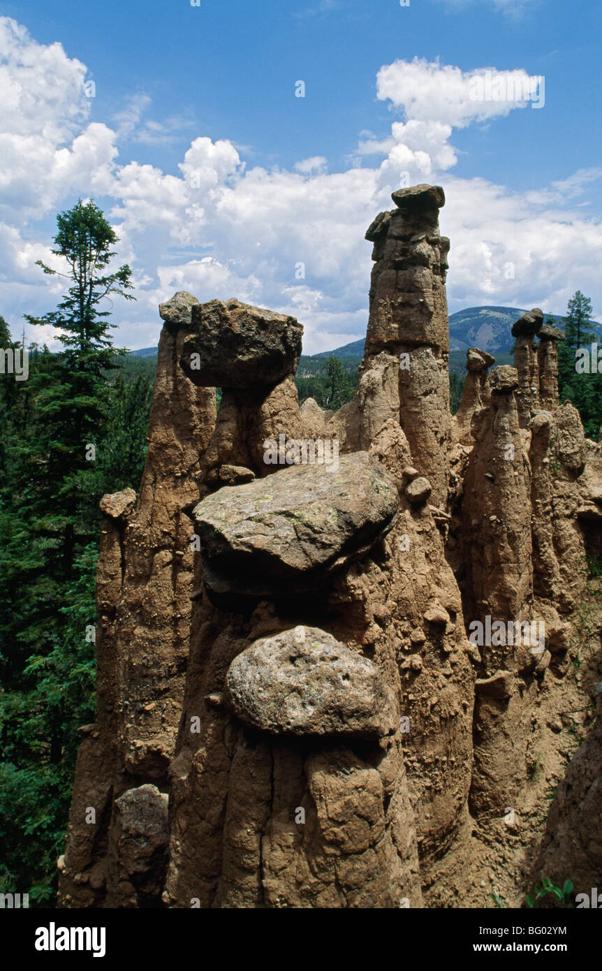 Hoodoos (caprock erosion columns), Redondo Peak, Jemez National ...