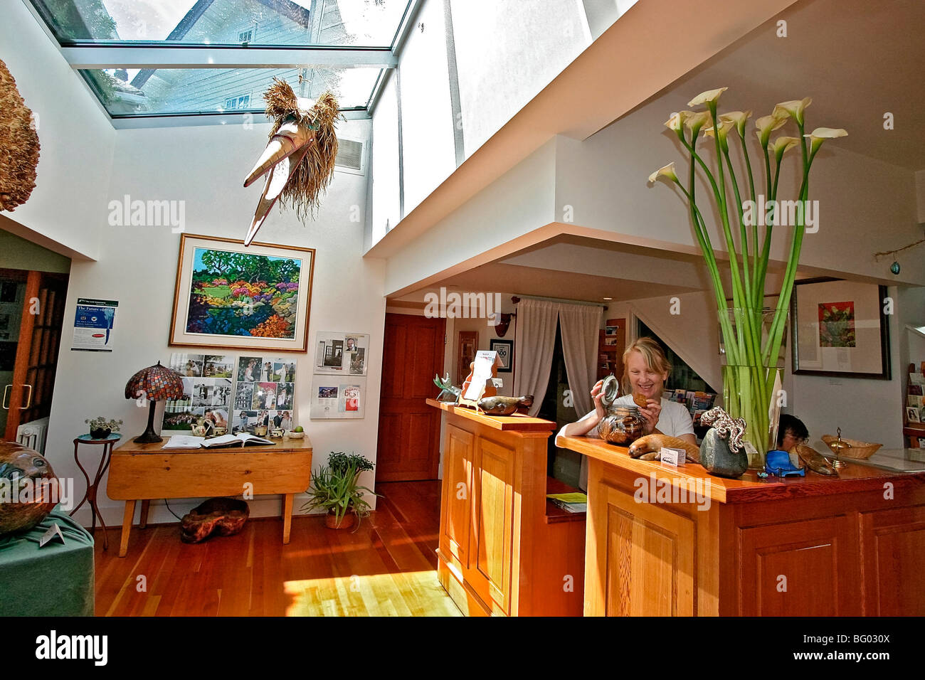 Native American themed front desk at Sooke Harbour House, luxury inn on ...
