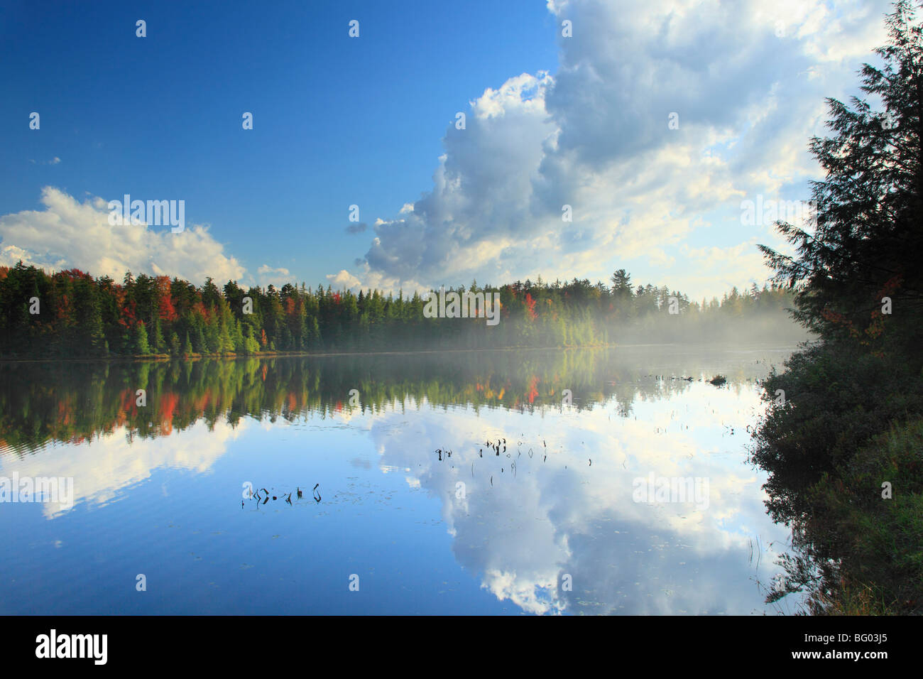 Quiver Pond, Mountain Lodge, Adirondacks, New York Stock Photo - Alamy