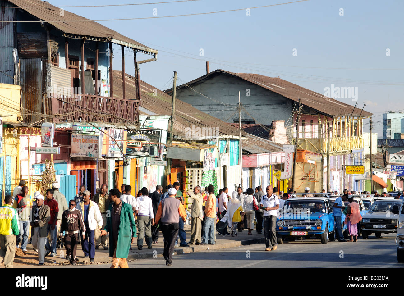Haile Selassie street scene, Piazza addis ababa, ethiopia Stock Photo ...