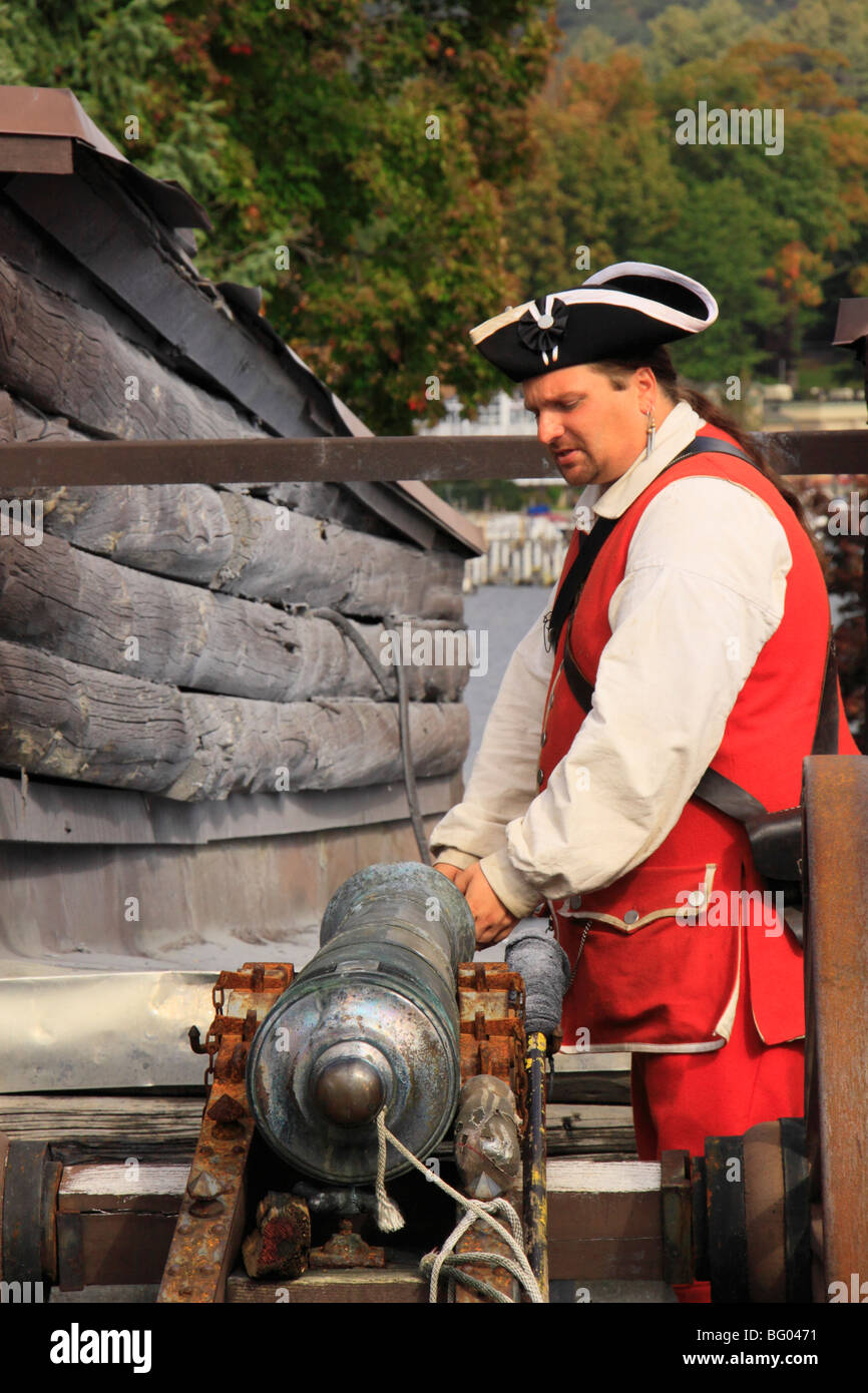 British Soldier Loading Canon, Fort William Henry, Lake George, New ...