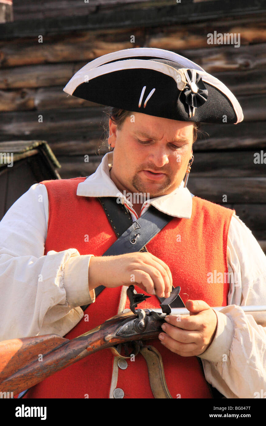 British Soldier Priming Musket, Fort William Henry, Lake George, New ...