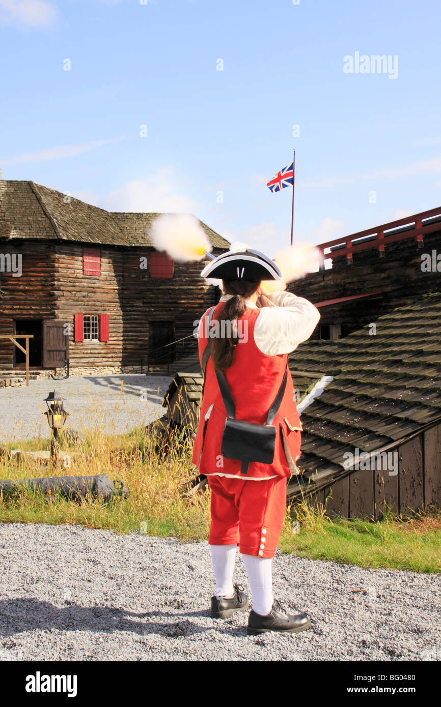 British Soldier Firing Musket, Fort William Henry, Lake George, New ...