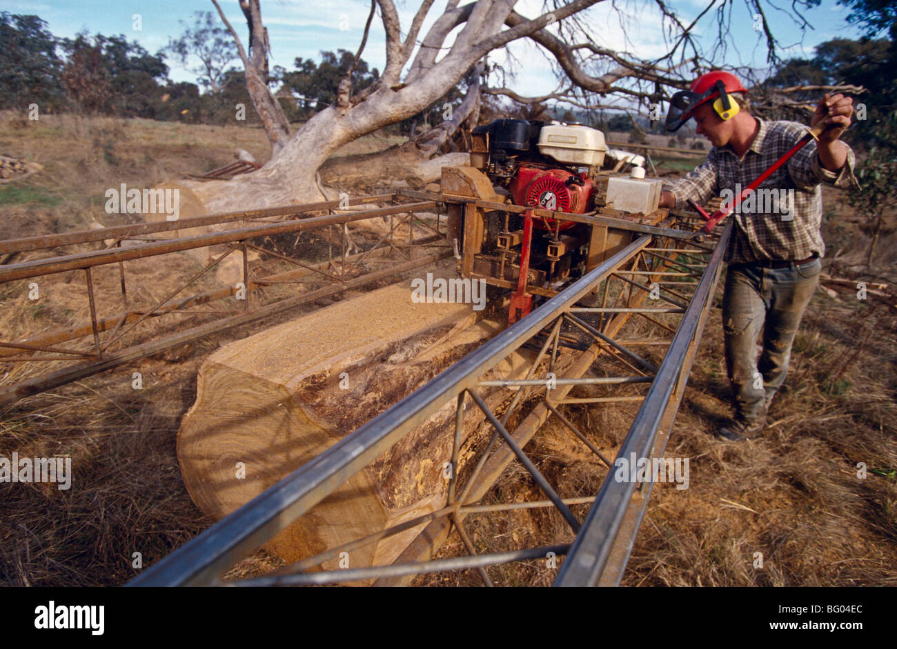 Portable timber mill, Australia Stock Photo - Alamy