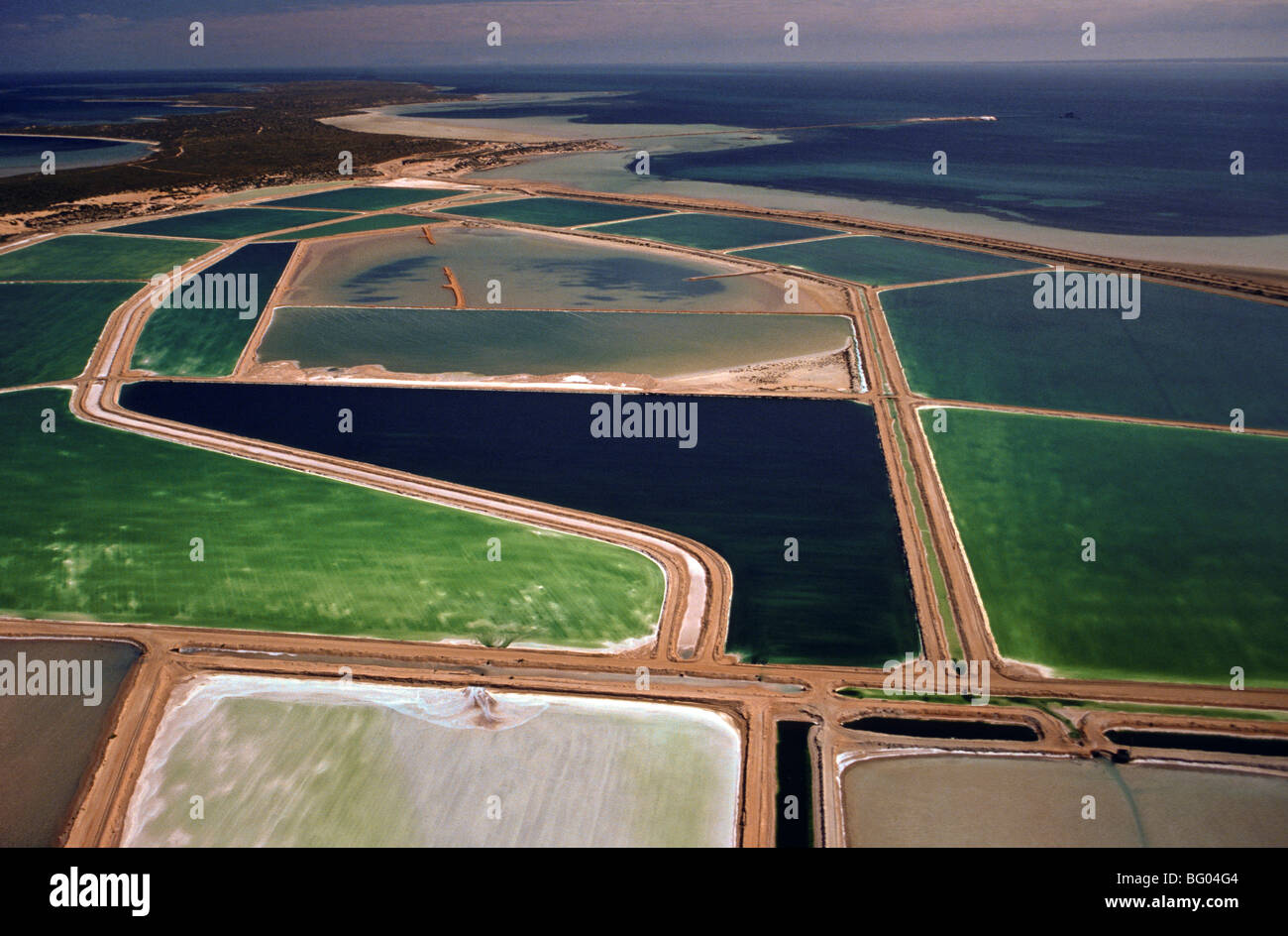 Evaporative salt ponds hi-res stock photography and images - Alamy