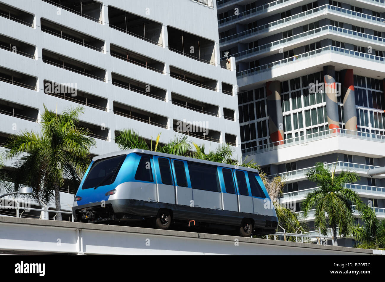 The fully automated Miami downtown train system Stock Photo - Alamy